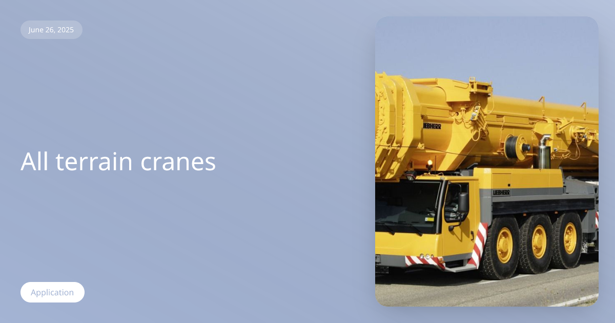 All terrain cranes | Cavotec